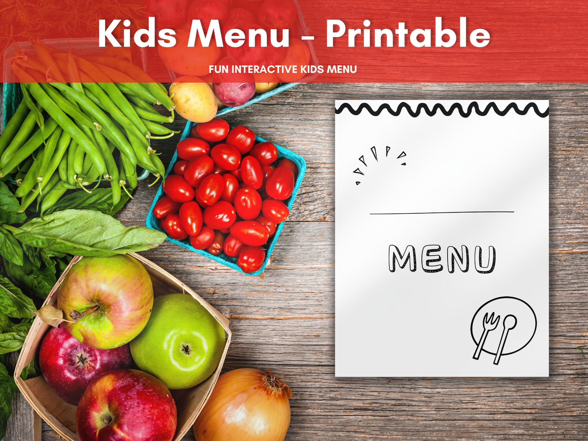 Kids Menu Printable Menu Kids Interactive Menu Fun Kids Menu - Etsy