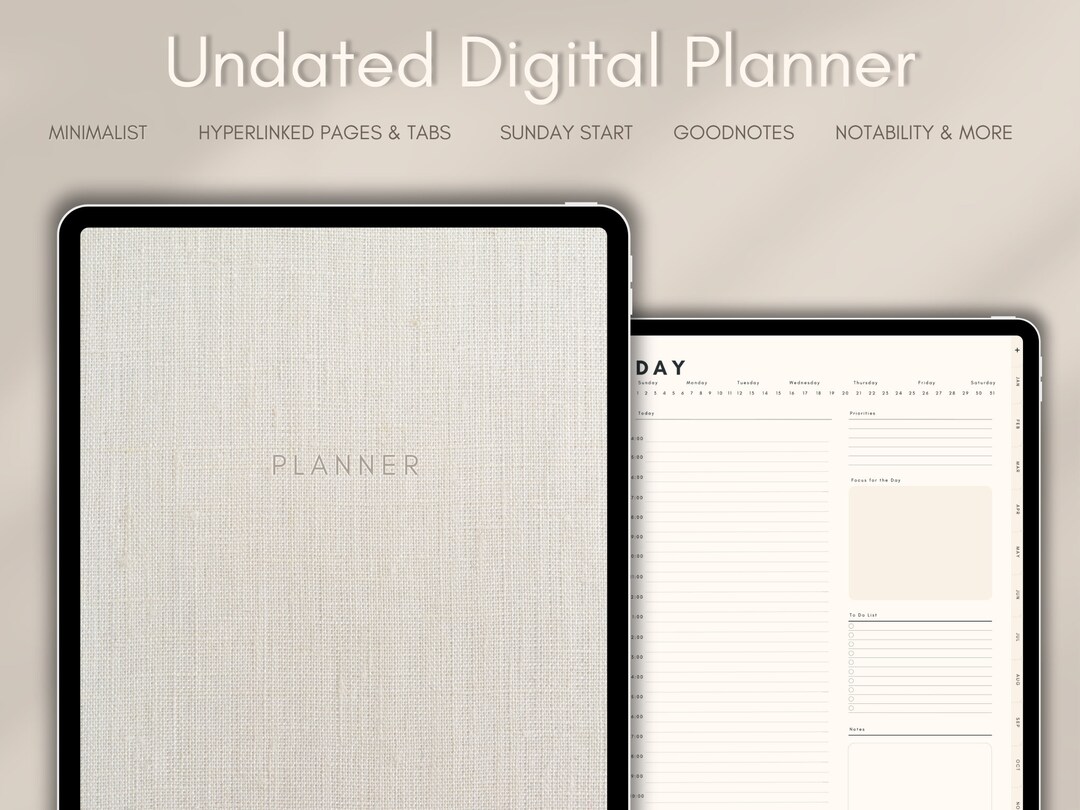 Undated Digital Planner Digital Planner Goodnotes Planner Digital ...