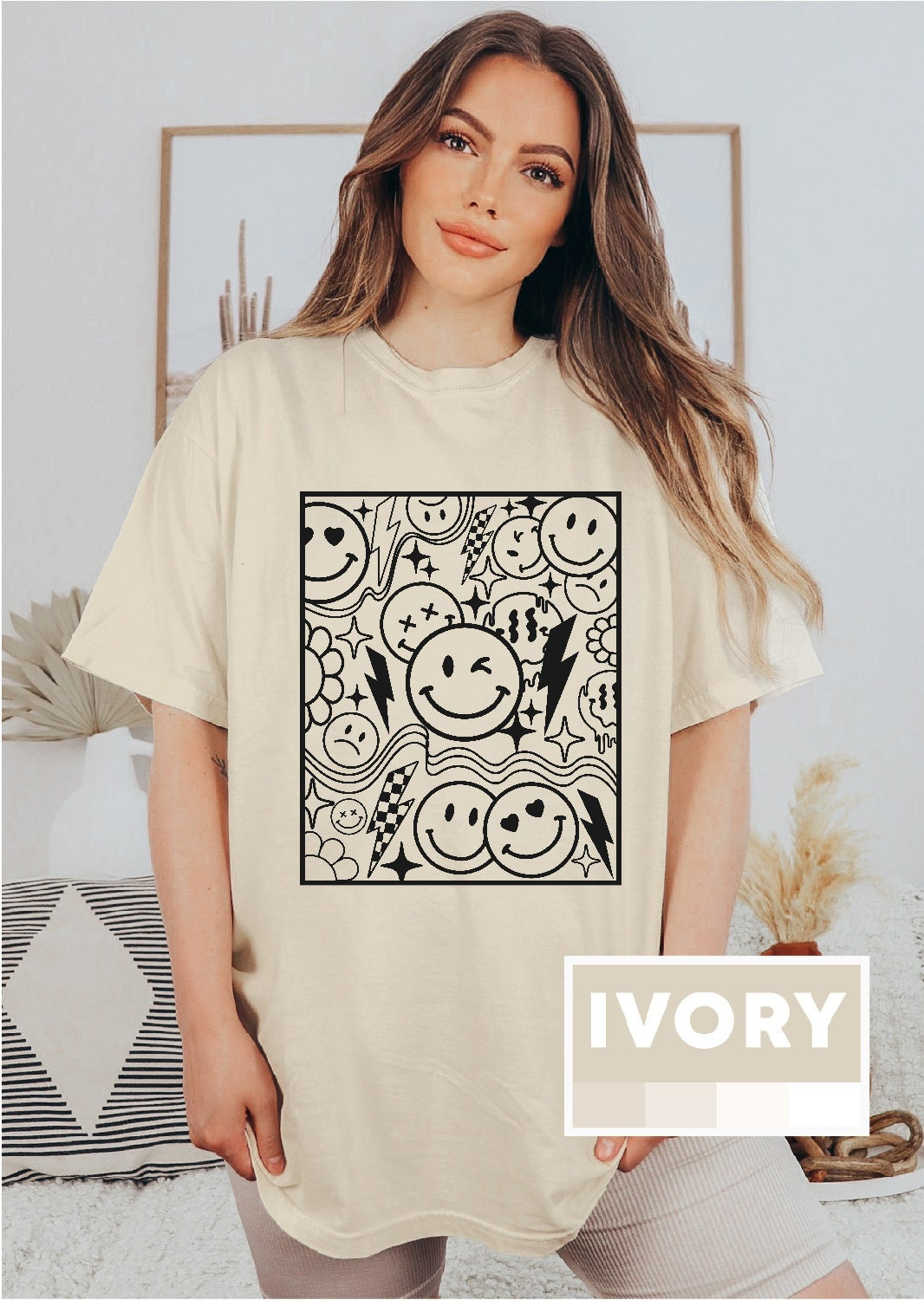 Emojis Comfort Colors T-shirt Smiley Face Tee Happy Face - Etsy