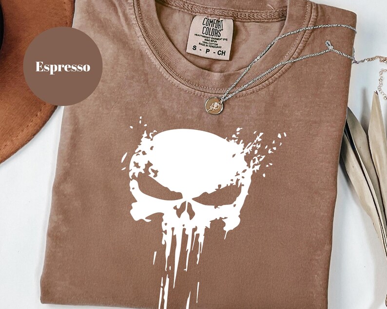 Comfort Colors® Distressed Skull Graphic Tee - Grunge Bleached Style - Etsy