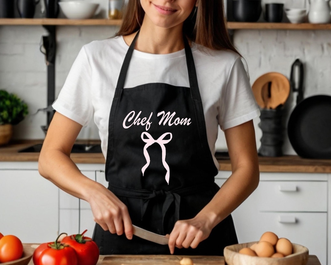 Chef Mom Apron, Pink Coquette Mom Apron, Gift for Mom Apron, Mothers ...