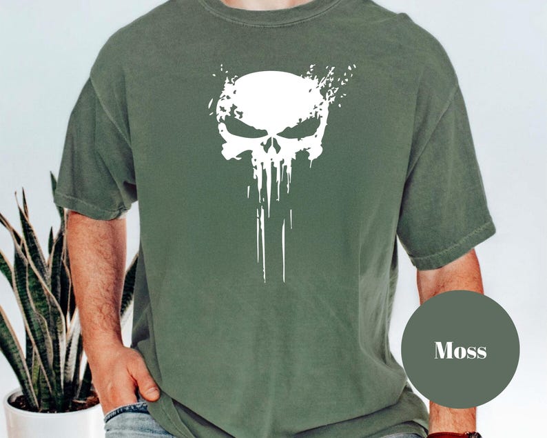 Comfort Colors® Distressed Skull Graphic Tee - Grunge Bleached Style - Etsy