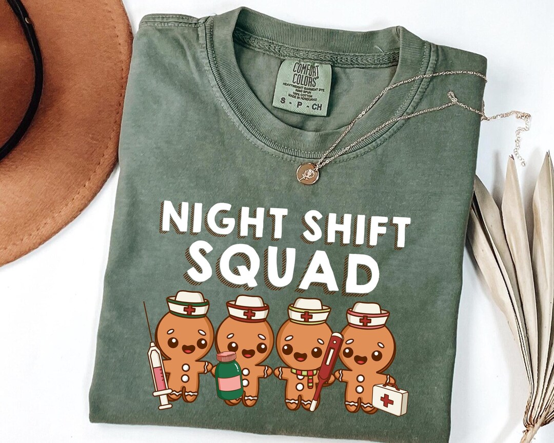 Comfort Colors® Christmas Nurse Shirt, Gingerbread Christmas Shirt ...