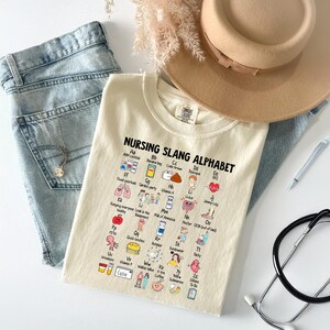 Nursing Slang Alphabets Comfort Colors® Shirt, Funny Nurse Alphabet ...