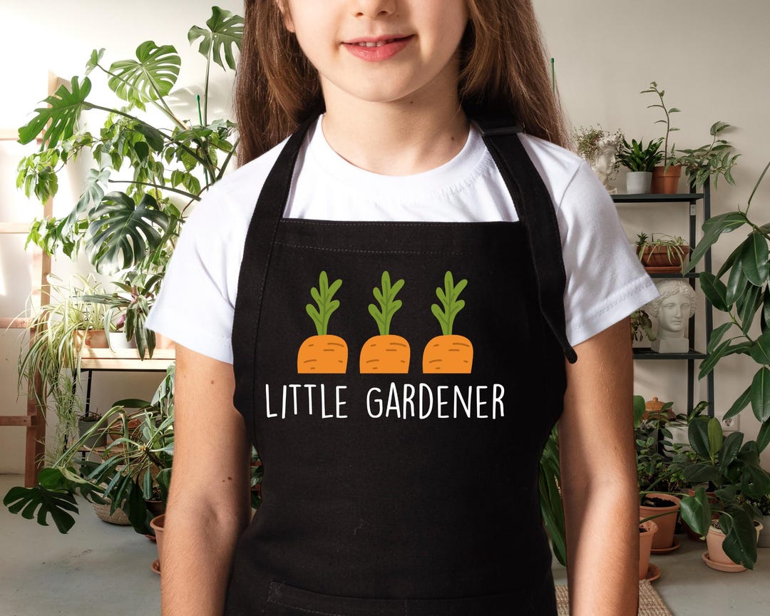 Custom Carrot Garden Apron, Little Gardener Apron, Customized Vegetable Apron, Trendy Gardener ...