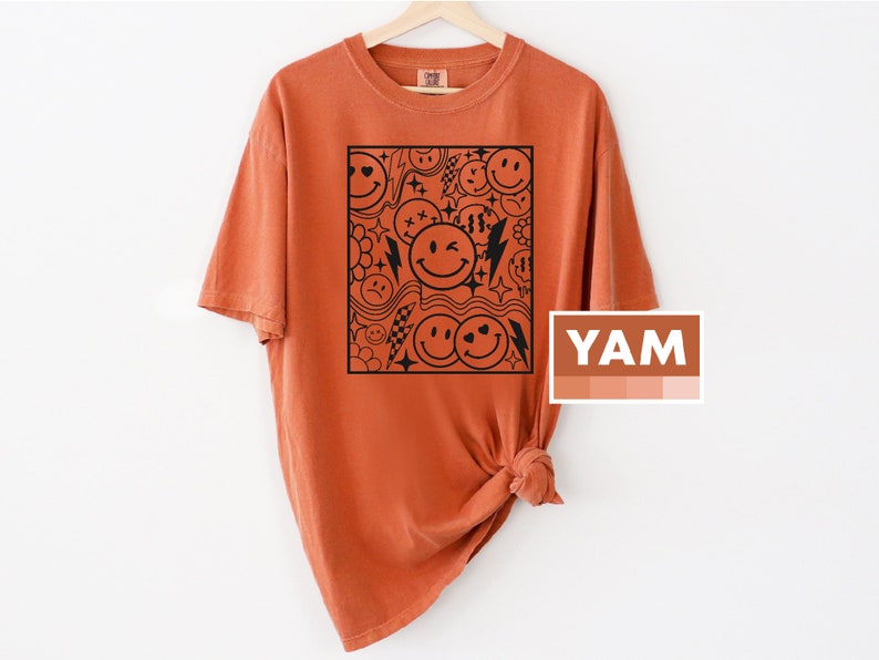 Emojis Comfort Colors T-shirt Smiley Face Tee Happy Face - Etsy