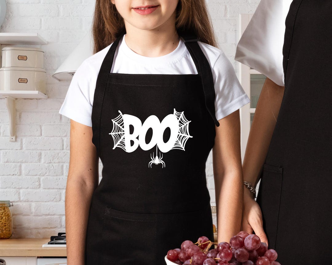 Boo Spider Web Apron Funny Halloween Baking Apron Spooky Kitchen Gift ...