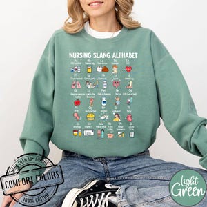 Nursing Slang Alphabets Comfort Colors® Shirt, Funny Nurse Alphabet ...