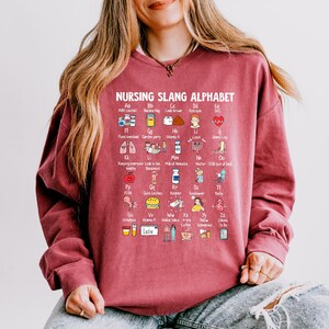 Nursing Slang Alphabets Comfort Colors® Shirt, Funny Nurse Alphabet ...