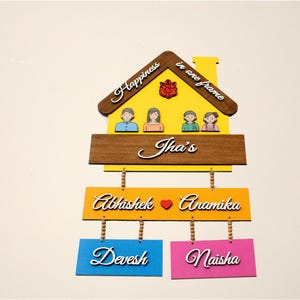 Personalized Family Name Plate Custom Wooden Name Sign Door Nameplate ...