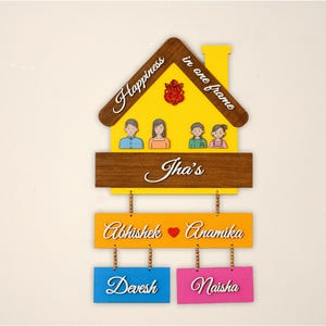 Personalized Family Name Plate Custom Wooden Name Sign Door Nameplate ...