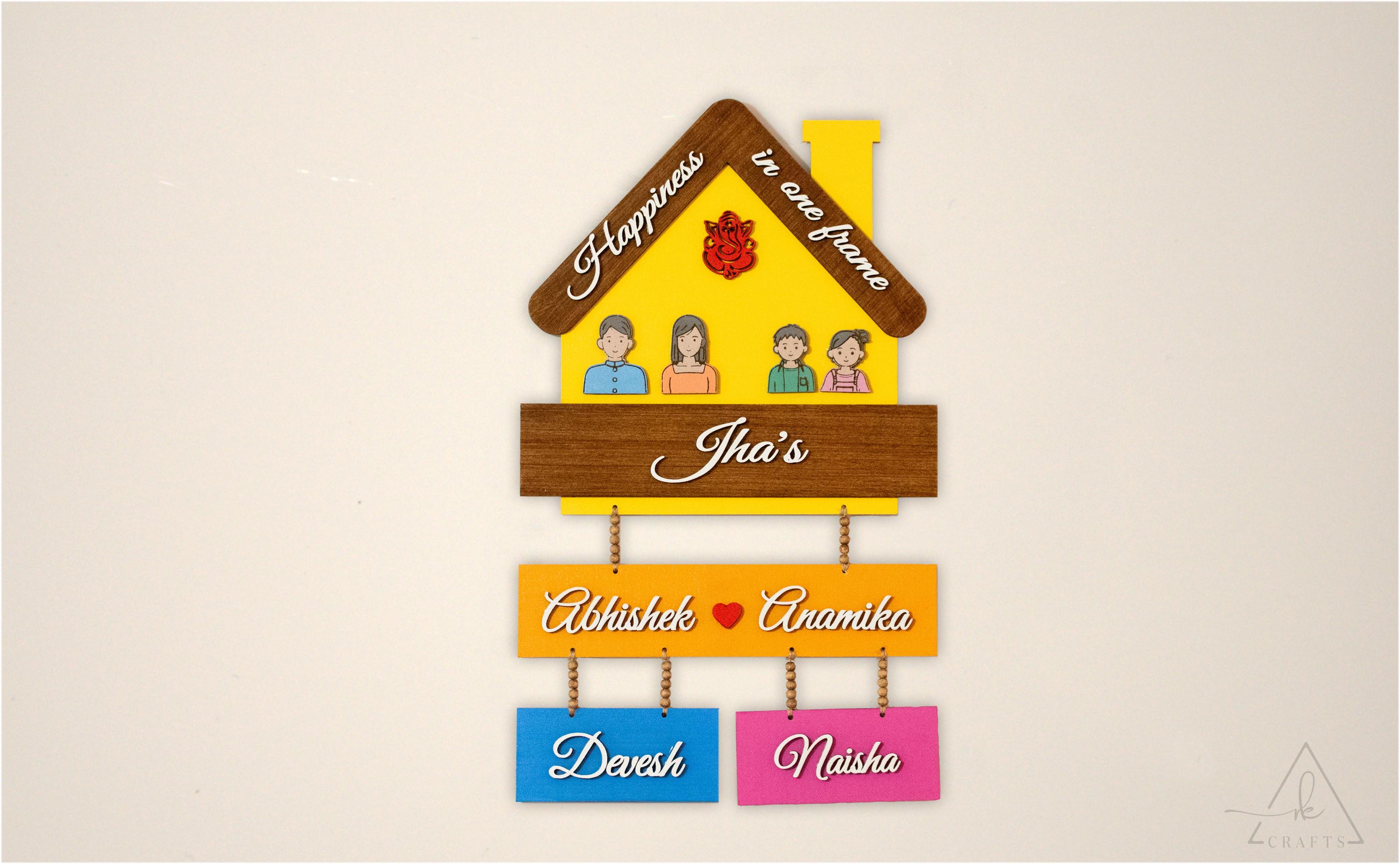 Personalized Family Name Plate Custom Wooden Name Sign Door Nameplate ...