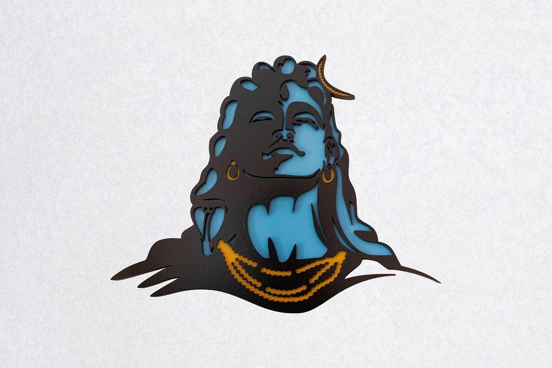 Adiyogi Wall Art Laser Cut Shiva Decor Spiritual Wall Hanging Hindu God ...