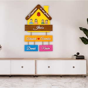 Personalized Family Name Plate Custom Wooden Name Sign Door Nameplate ...