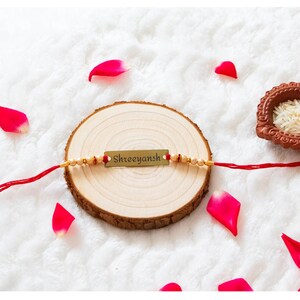 Personalized Rakhi With Custom Engraved Name Raksha Bandhan Gift Brass ...