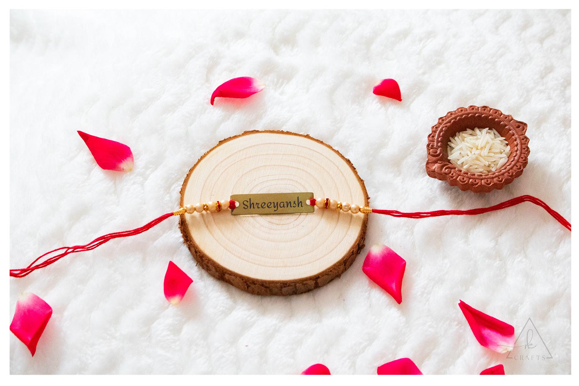 Personalized Rakhi With Custom Engraved Name Raksha Bandhan Gift Brass ...