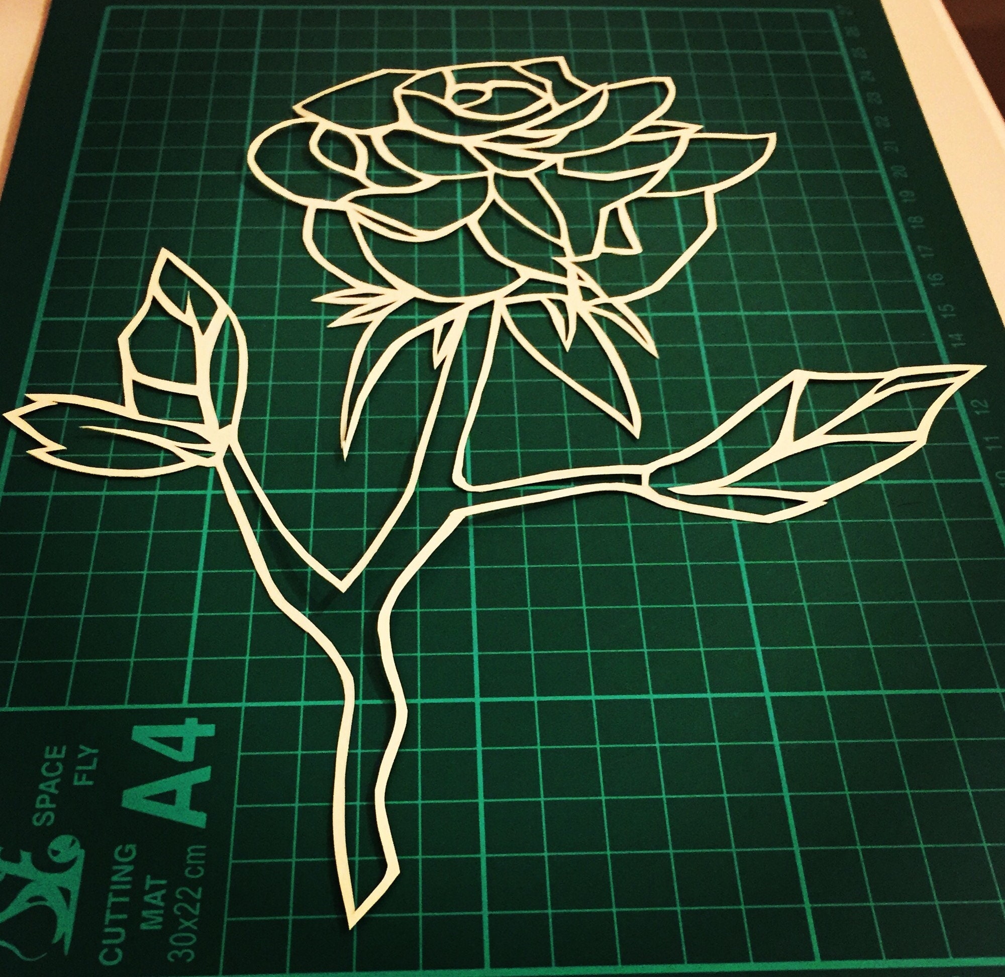 Rose - DIY Digital Papercutting Template - COMMERCIAL Licence - Etsy