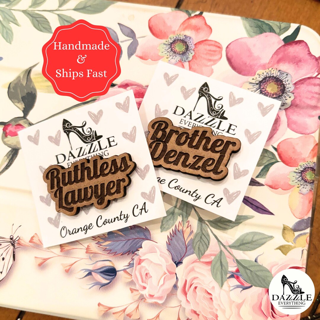 Custom Wooden Push Pins, Retro Style Pin, Personalized Laser-cut ...