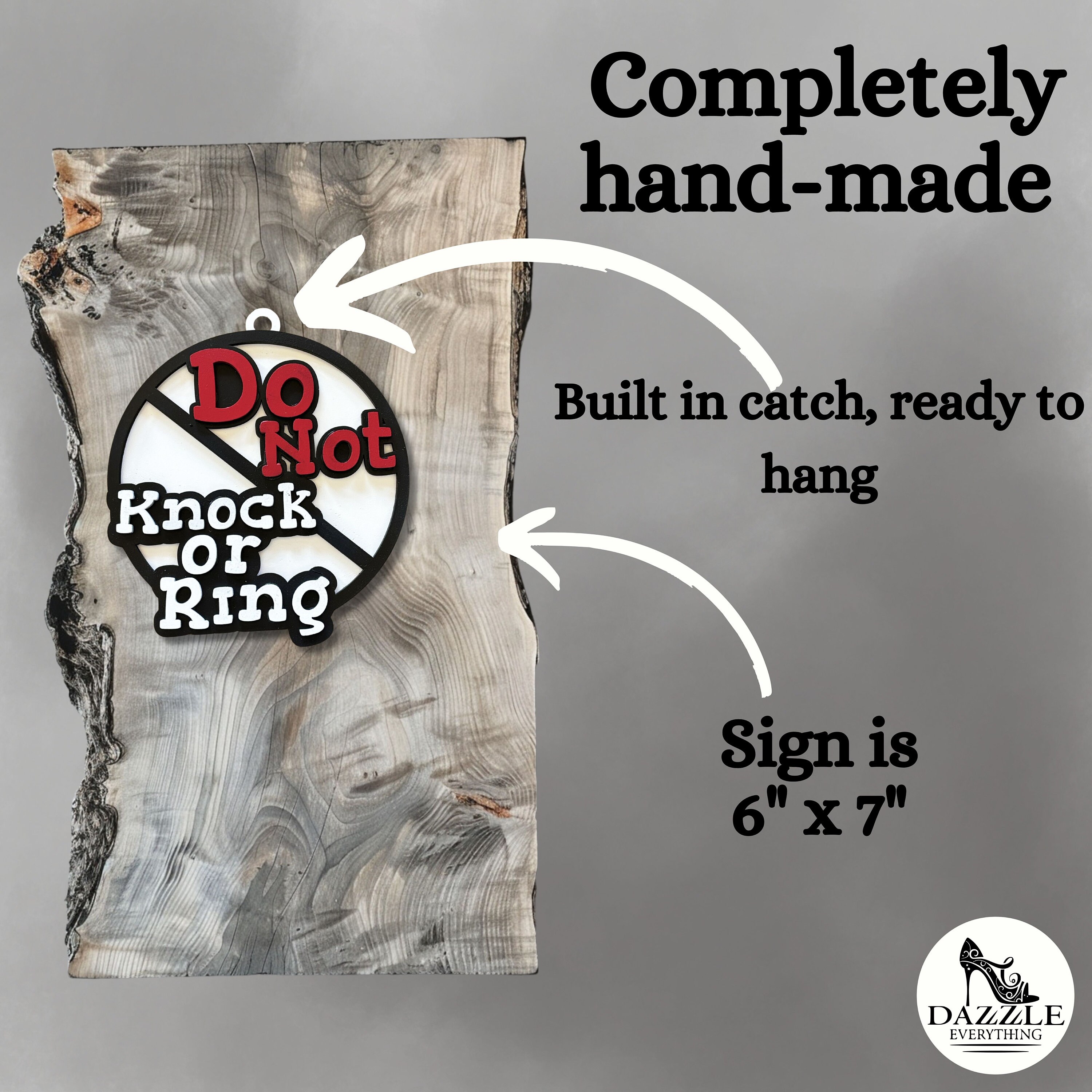 Do Not Knock or Ring Sign, No Soliciting Door Sign, No Knocking Sign ...