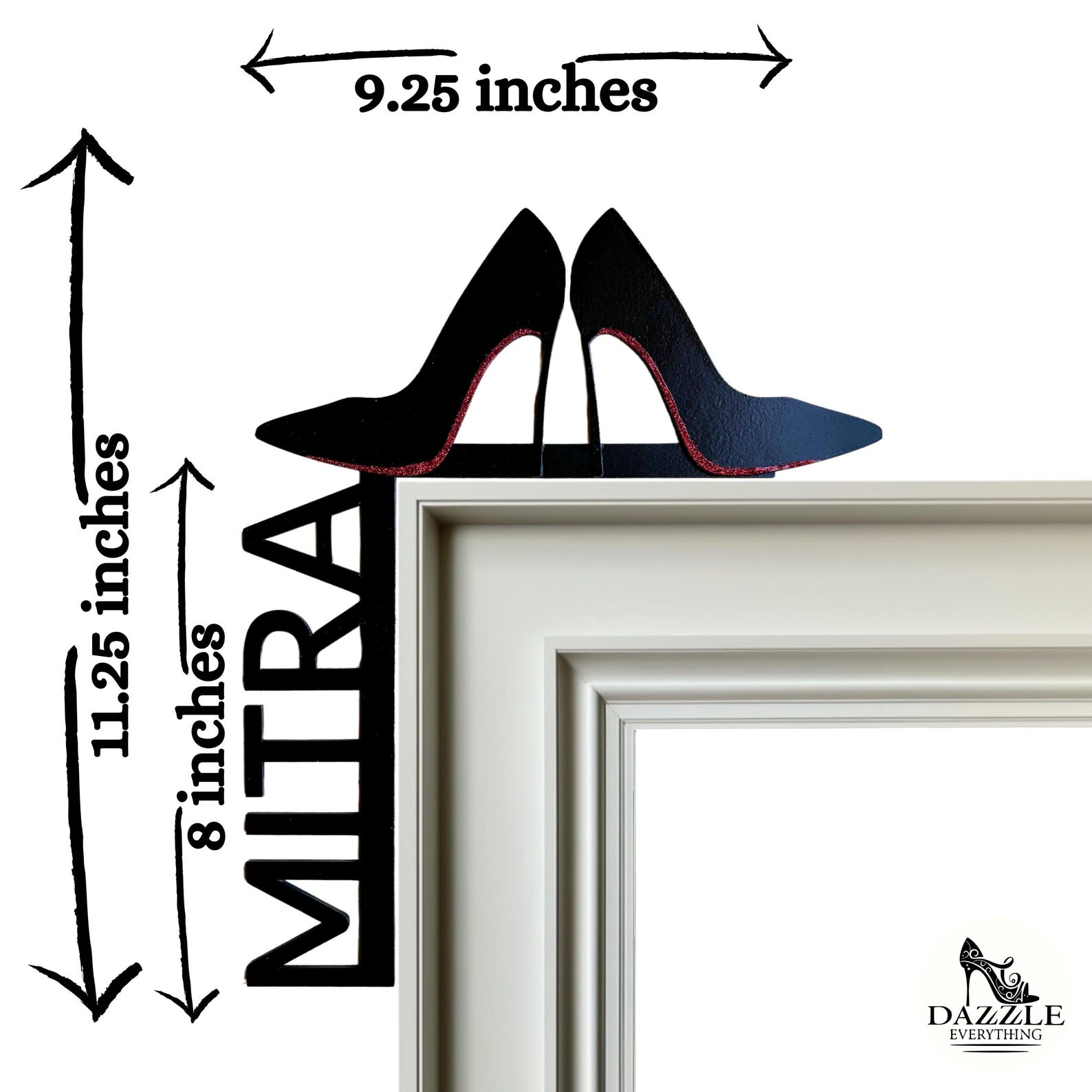 Personalized Red Bottom High Heels Door Topper, Custom Name Sign ...