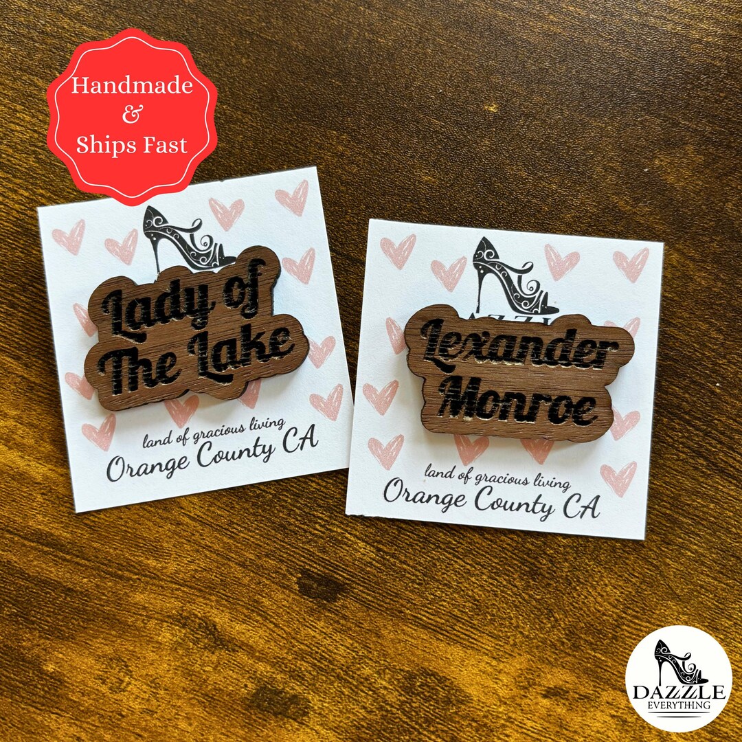 Custom Wooden Push Pins, Retro Style Pin, Personalized Laser-cut ...