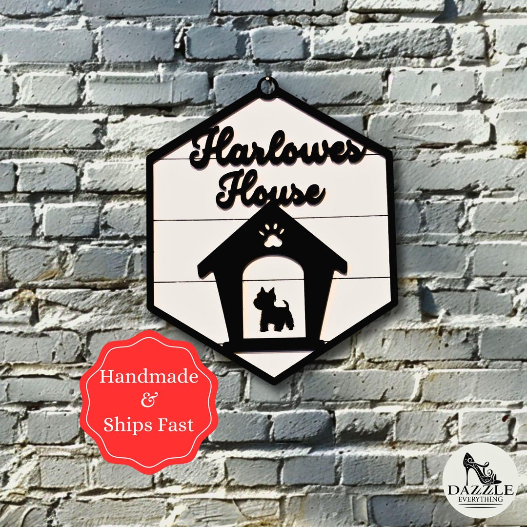 Custom Dog House Sign, Personalized Pet Name Plaque With Dog Breed ...