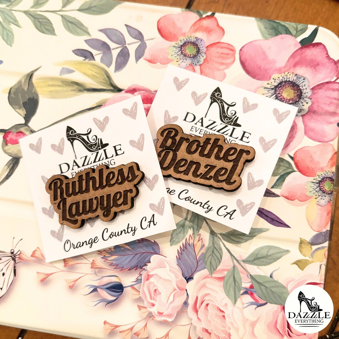 Custom Wooden Push Pins, Retro Style Pin, Personalized Laser-cut ...