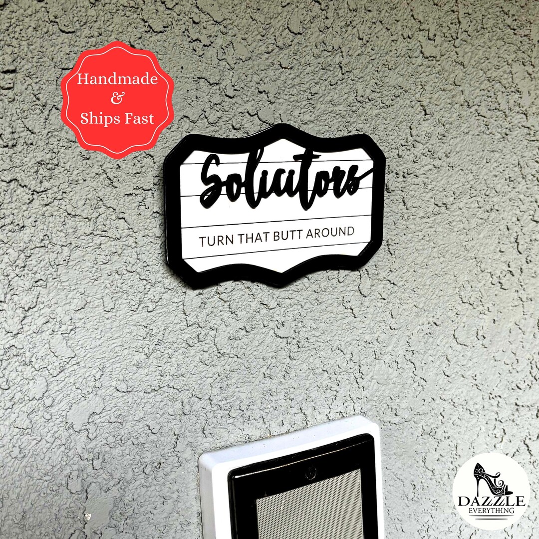Funny No Soliciting Sign, Turn That Butt Around, Door Bell Sign, Do Not ...