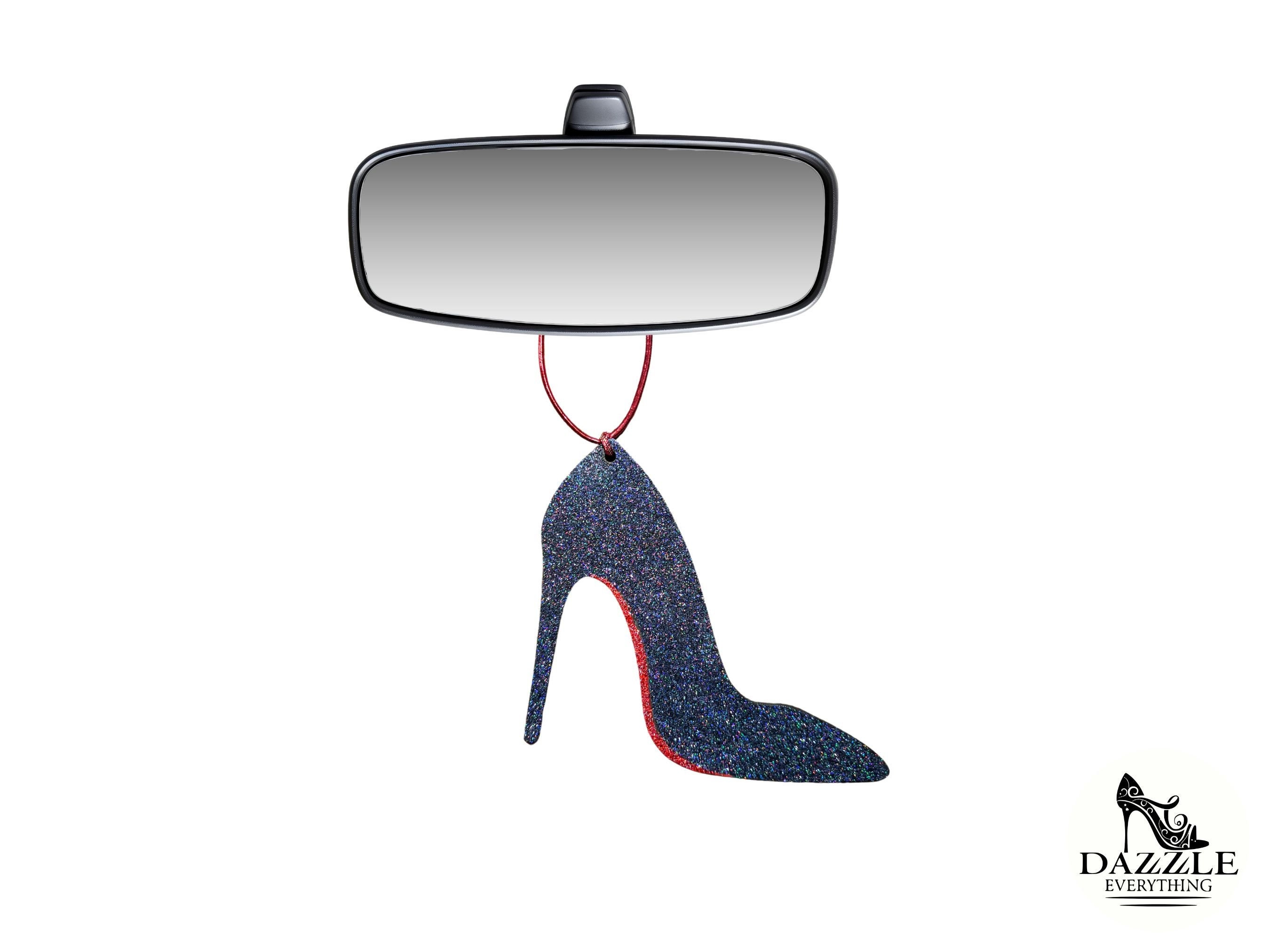 Red Bottom High Heels Rear View Mirror Hanger, Glittery Heel Car ...