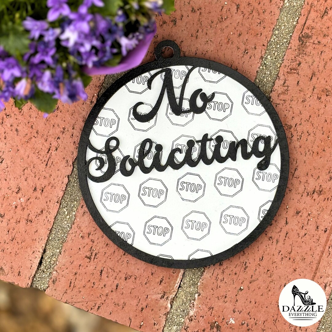 Stop No Soliciting Door Sign, No Knocking Sign Funny, Door Bell Sign ...