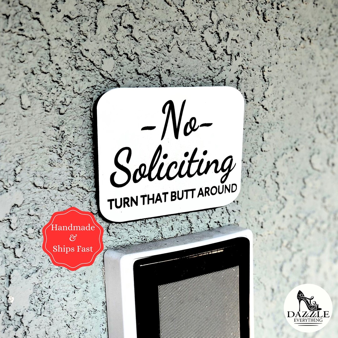 No Soliciting Door Sign, No Knocking Sign Funny, Door Bell Sign, Please ...