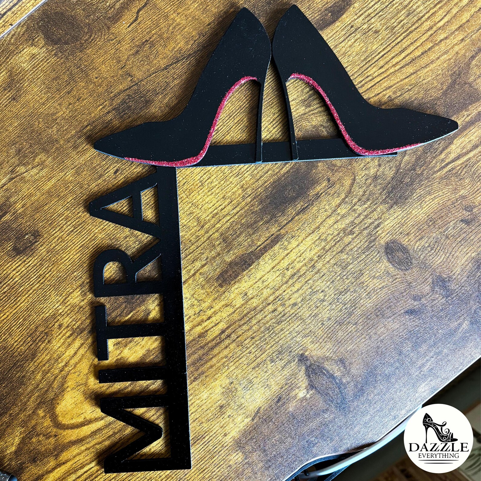 Personalized Red Bottom High Heels Door Topper, Custom Name Sign ...