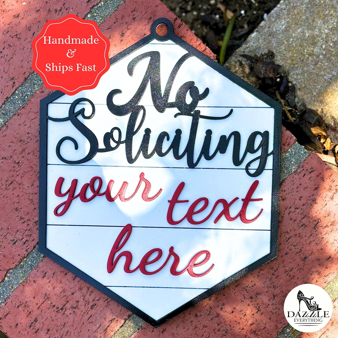 No Soliciting Sign, Customizable Door Sign, Personalized Entryway Decor ...