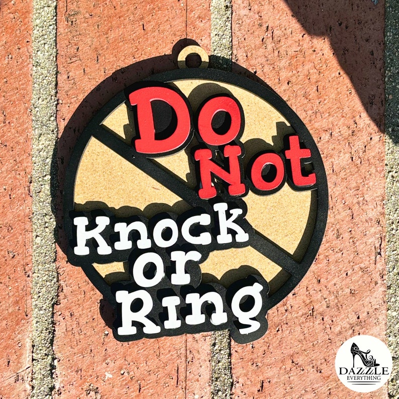 Do Not Knock or Ring Sign, No Soliciting Door Sign, No Knocking Sign ...