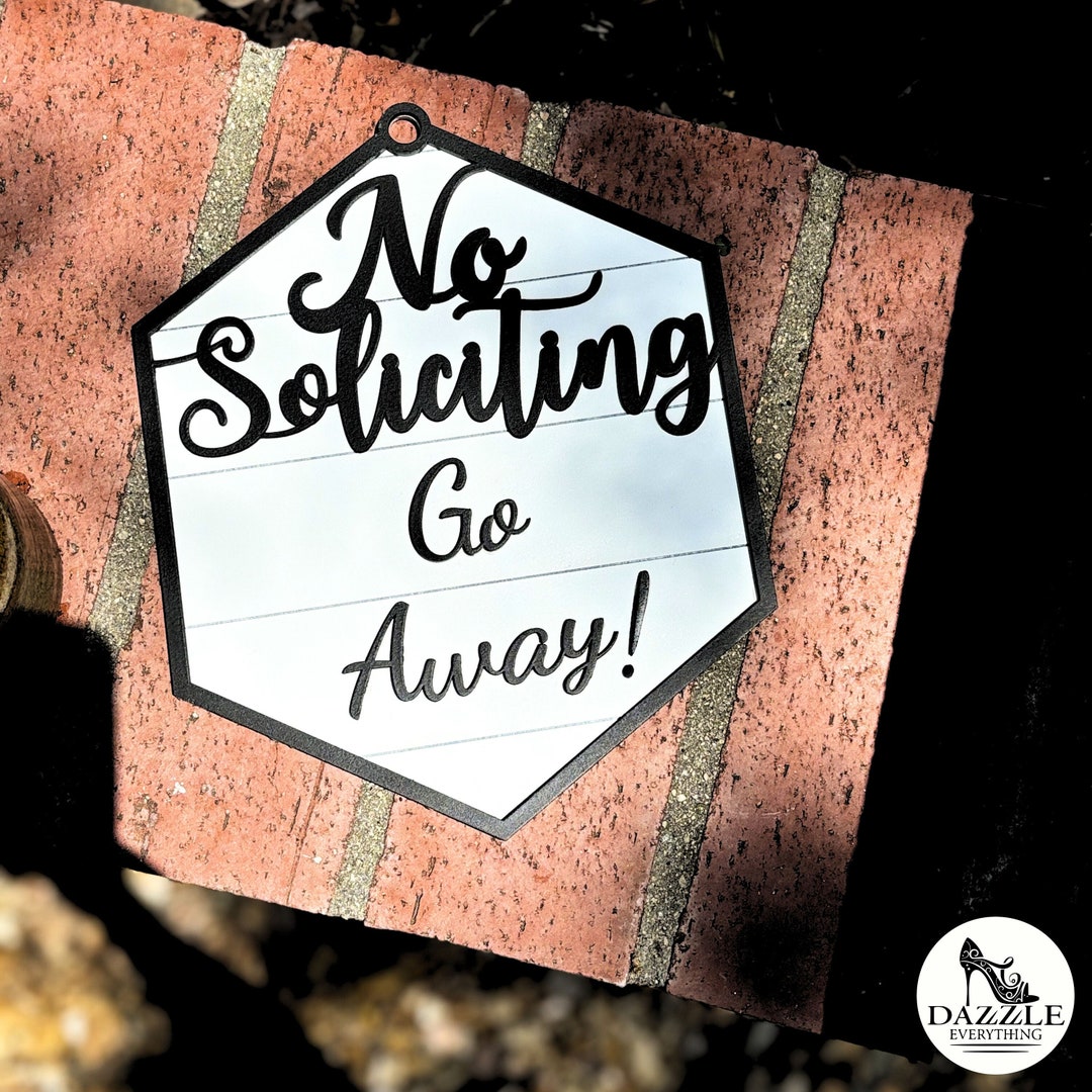 Go Away Sign, No Soliciting Sign No Knocking Sign Funny, Door Bell Sign ...