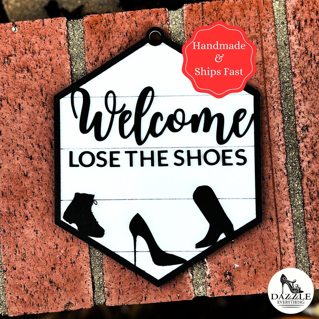 No Shoes Sign, Welcome Sign, No Shoes Welcome Sign, Entry Sign ...