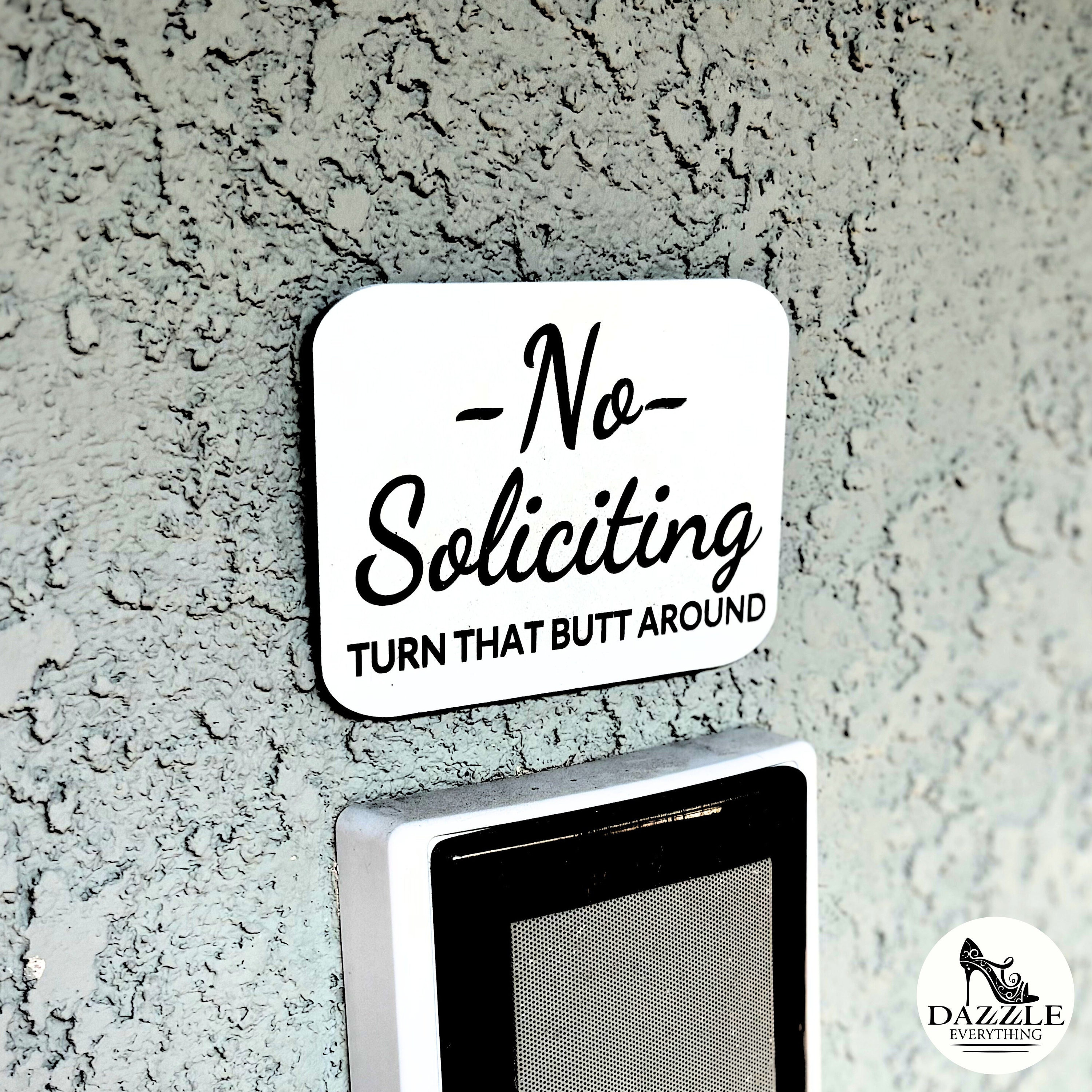 No Soliciting Door Sign, No Knocking Sign Funny, Door Bell Sign, Please ...