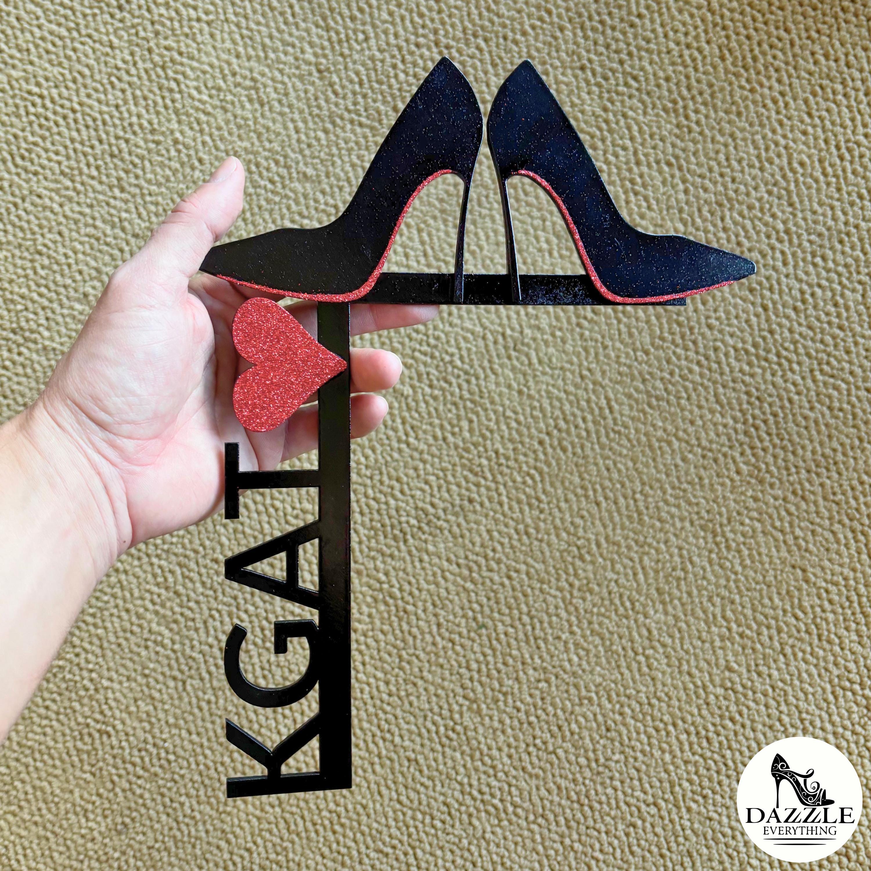 Personalized Red Bottom High Heels Door Topper, Custom Name Sign ...