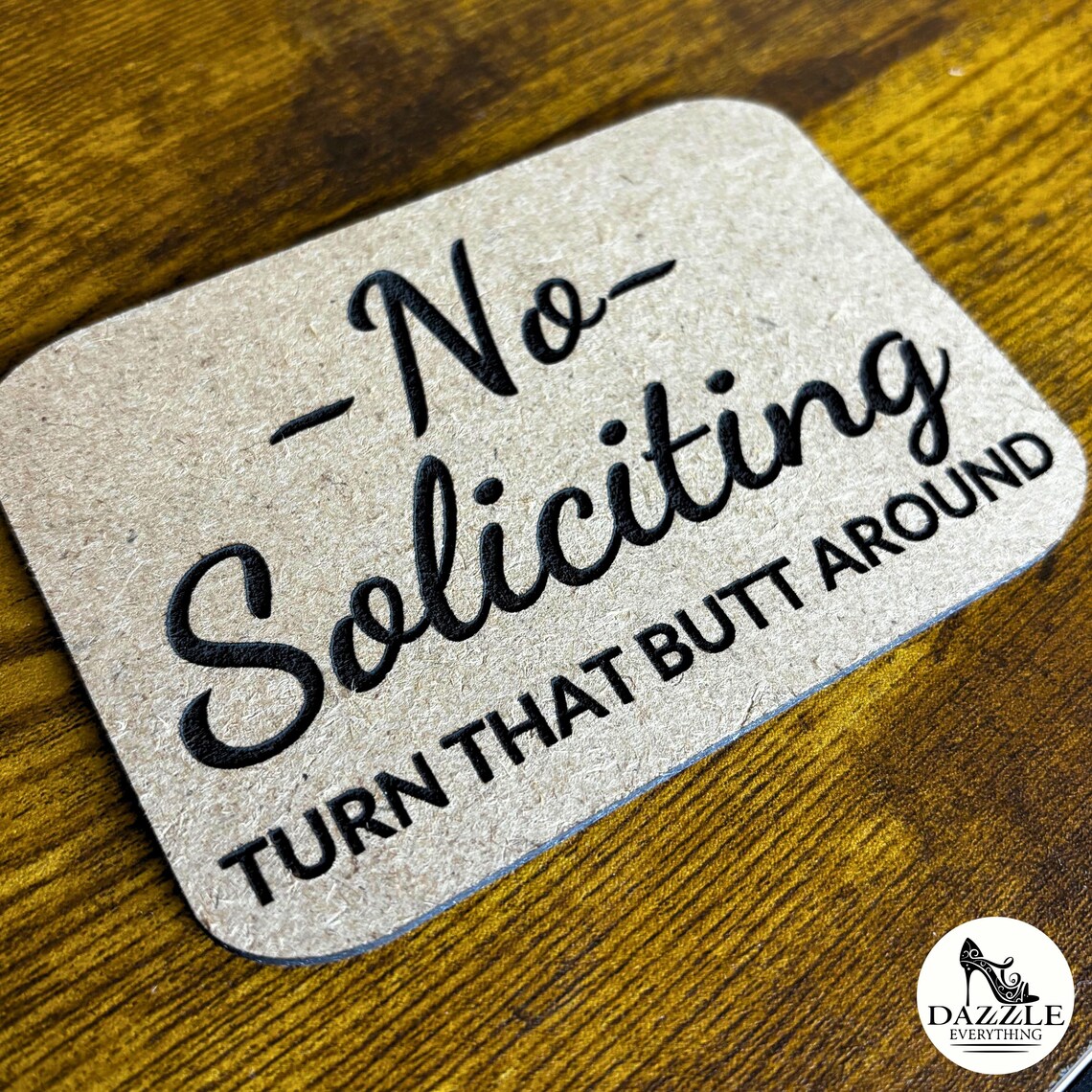 No Soliciting Door Sign, No Knocking Sign Funny, Door Bell Sign, Please ...
