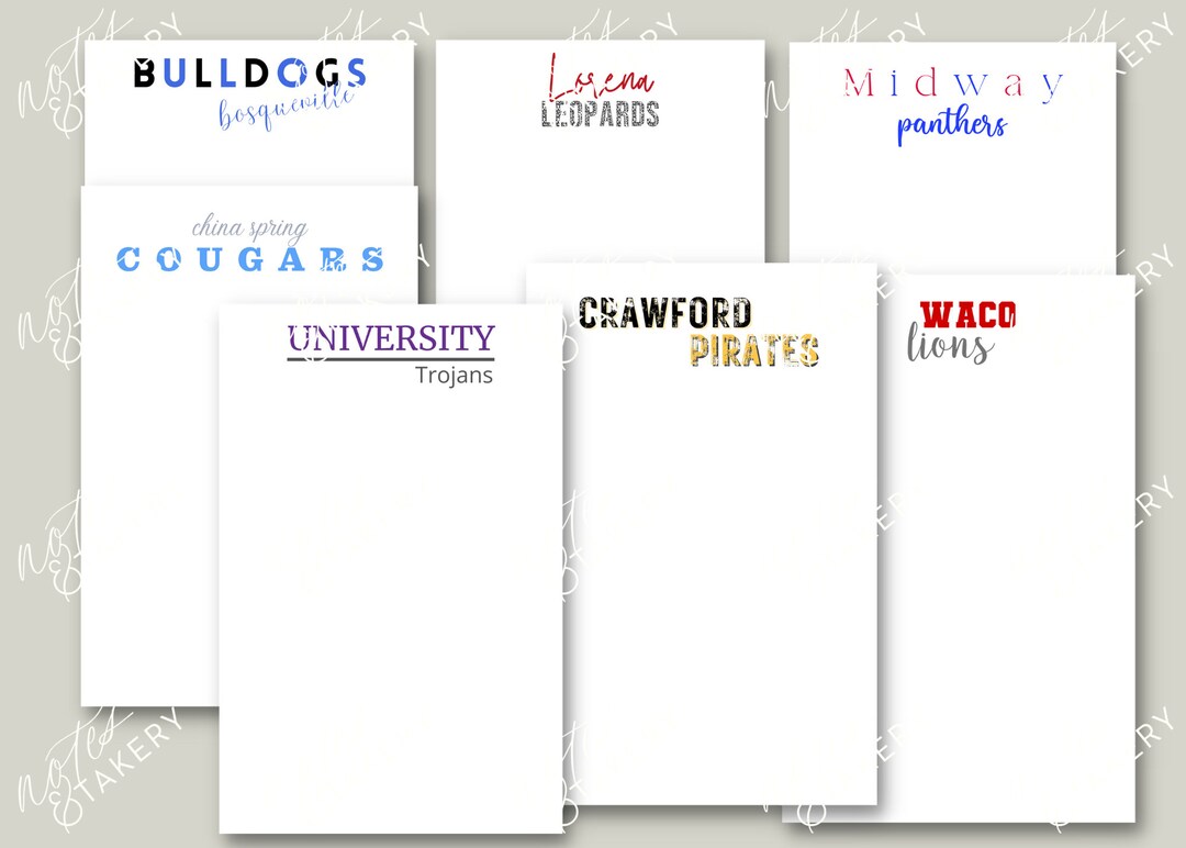 High School Notepads - Etsy