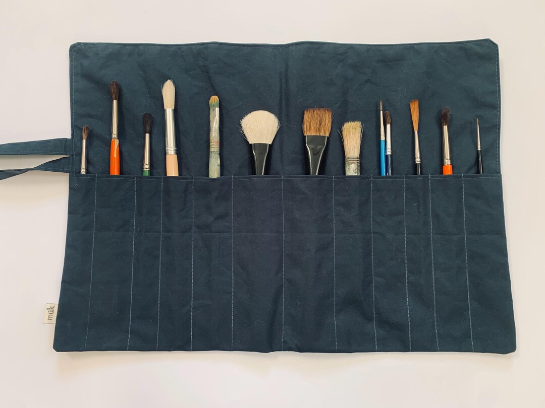 Paintbrush Holder Artists Case Handmade Midnight Blue Organic Dry ...