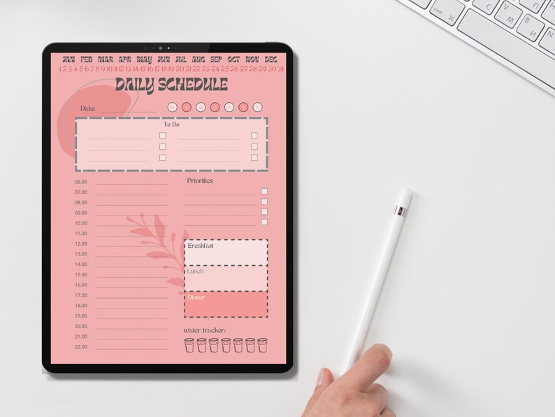 Baby Pink Undated Digital Planner for Goodnotes, Notability and Other ...
