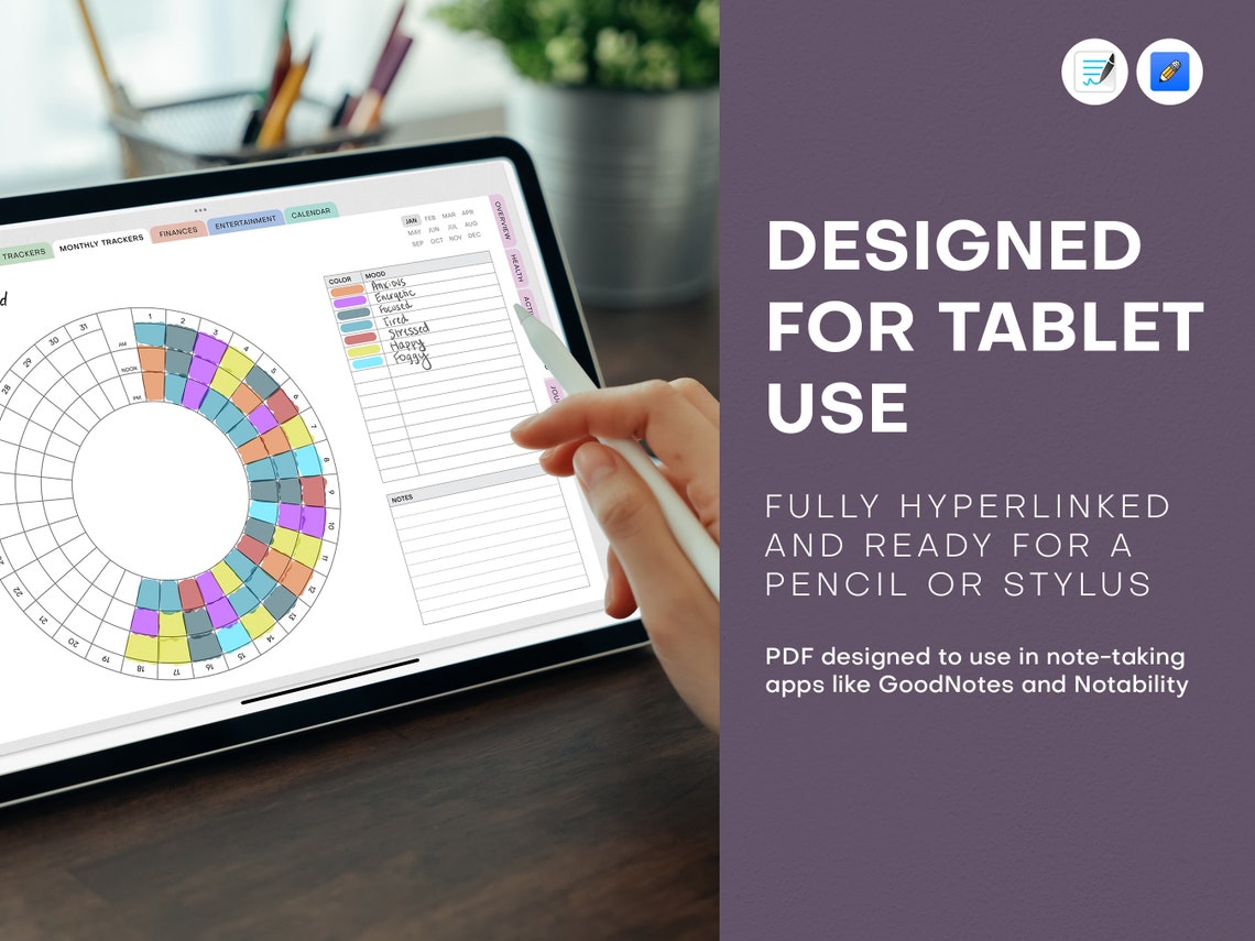Digital Life Habit Tracker All in One Hyperlinked Health, Activity ...