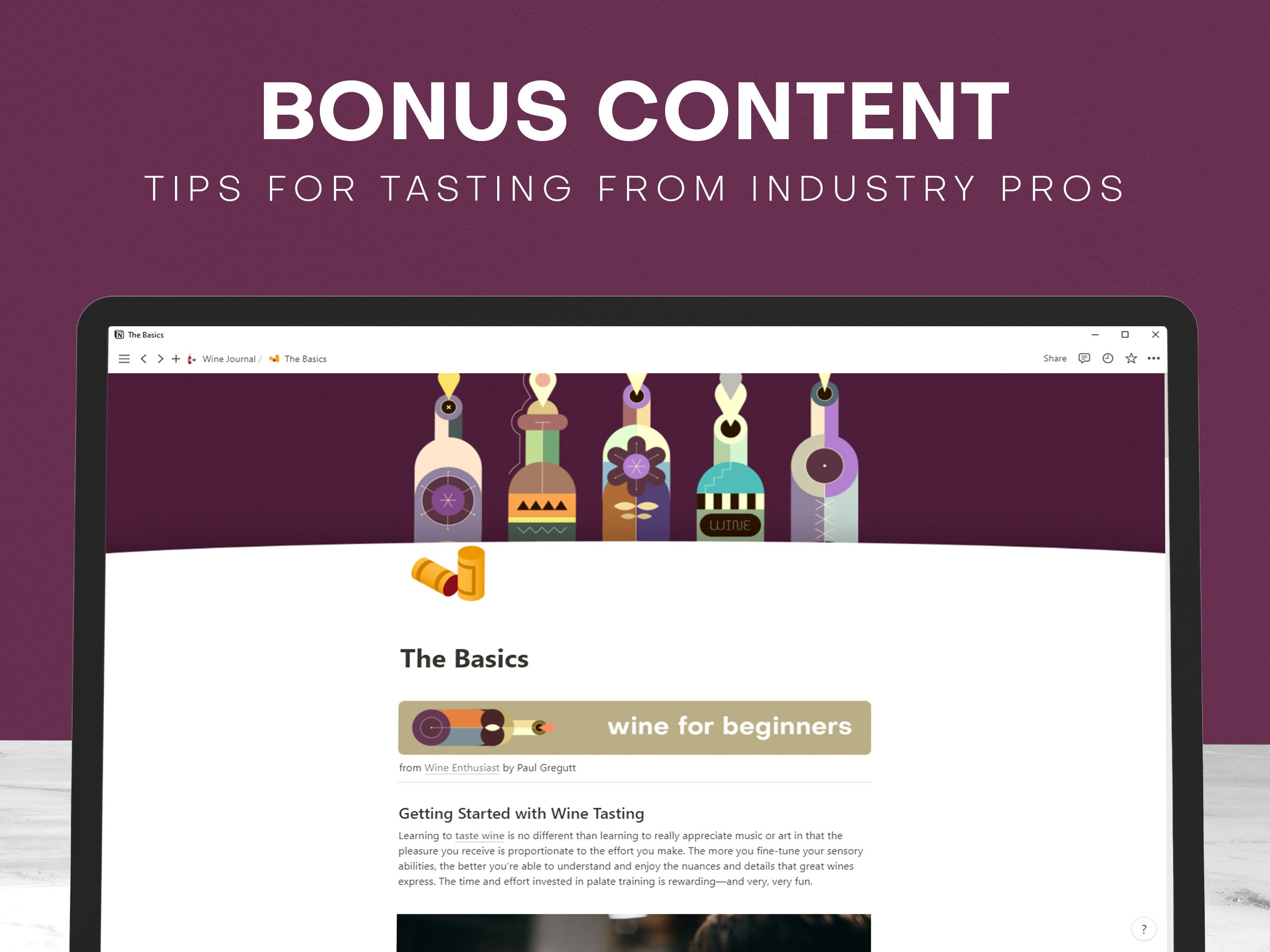 Wine Journal Notion Template Aesthetic Wine Cellar Inventory Tracking