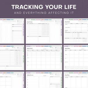 Digital Life Habit Tracker All in One Hyperlinked Health, Activity ...