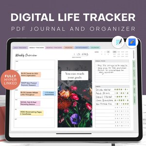 Digital Life Habit Tracker All in One Hyperlinked Health, Activity ...