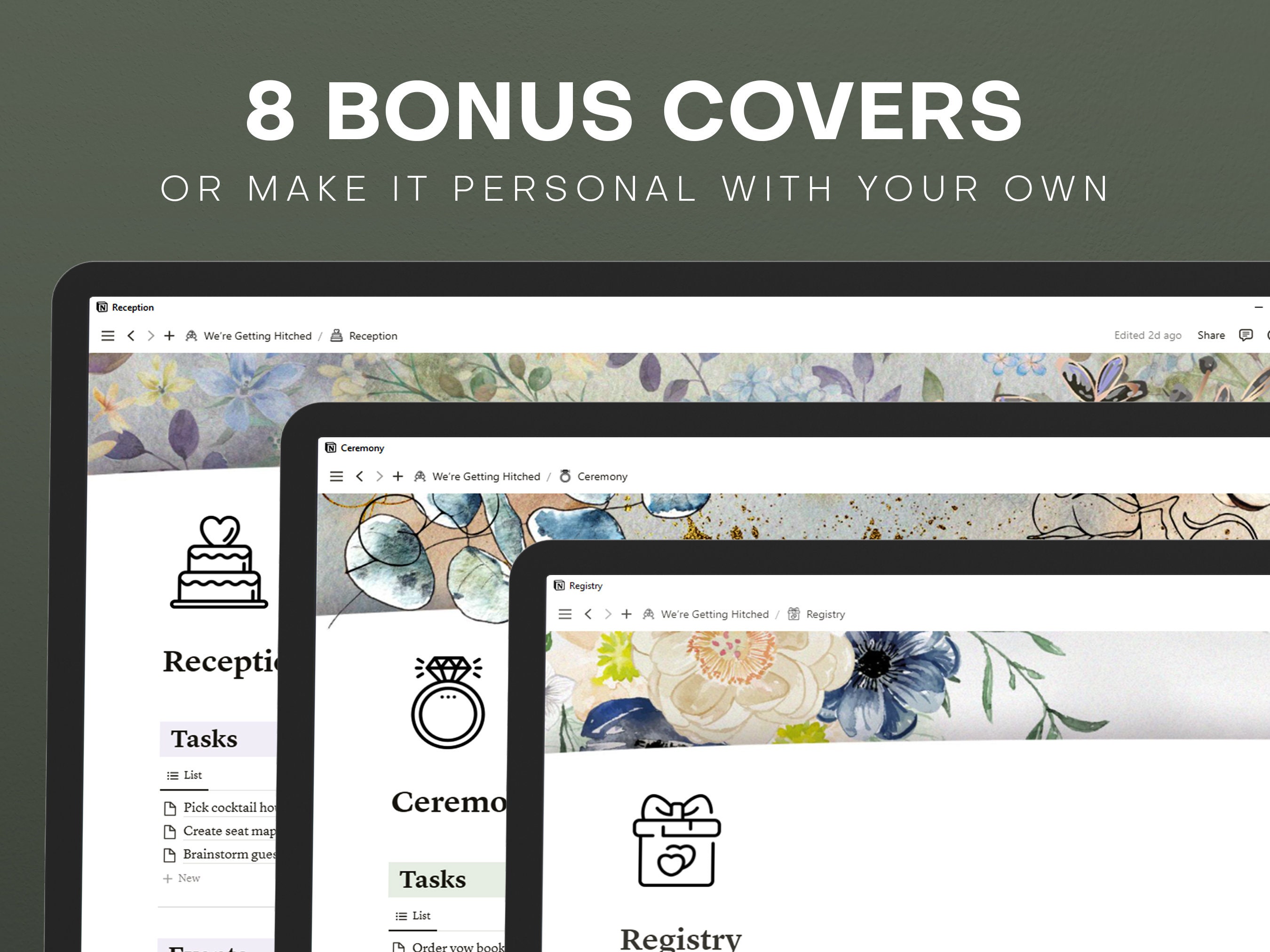 Wedding Notion Template for Digital Planner, Budget, Expenses, Ceremony ...