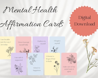 Self Love Affirmation Cards, Printable, Motivational Cards, Self Care ...
