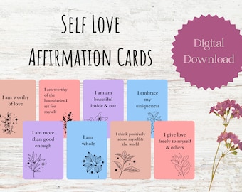 Mental Health Affirmation Cards, Printable, Motivational Cards, Self ...