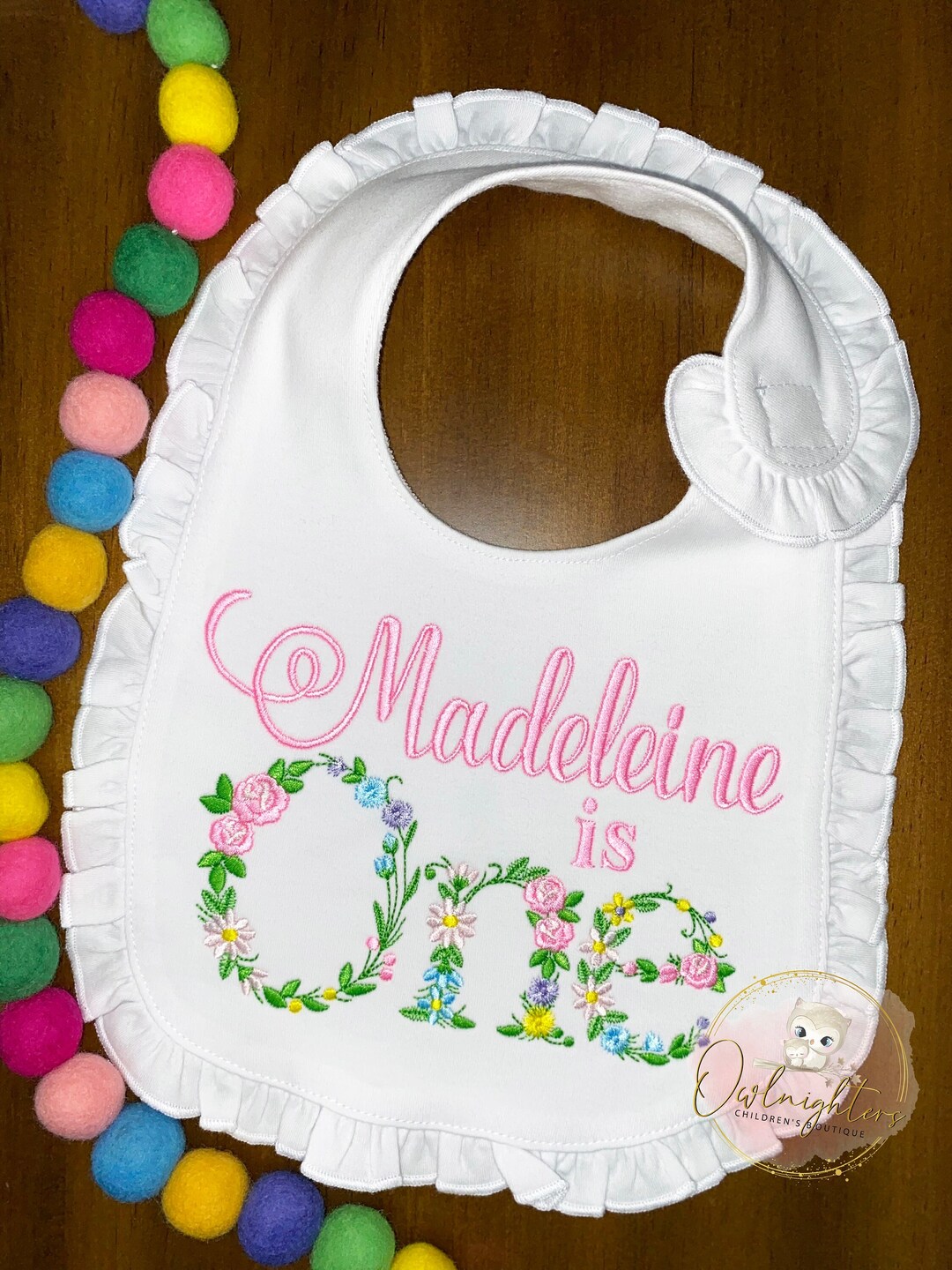 Personalized Girl First Birthday Bib/first Birthday Floral Bib/1st ...